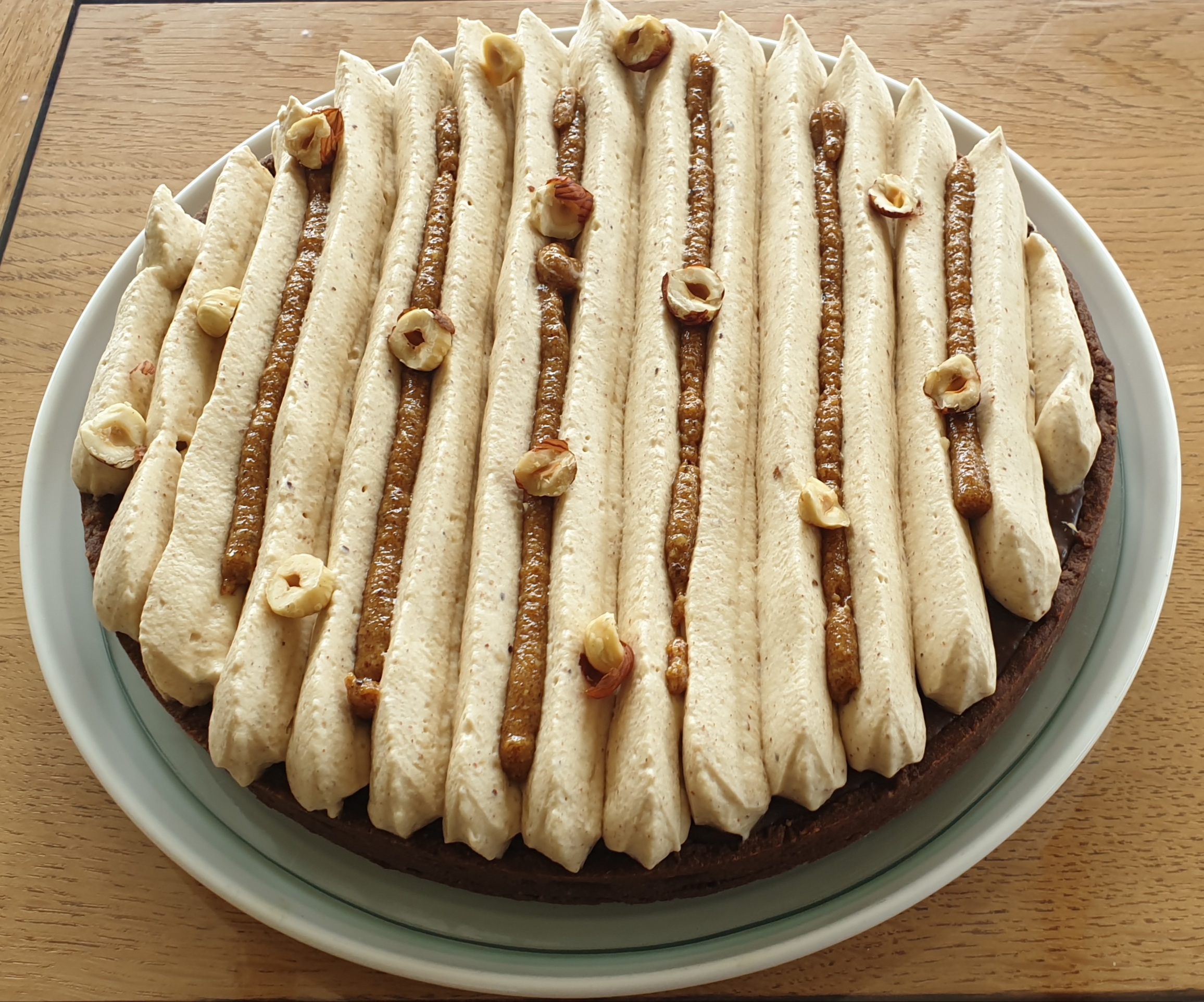Recette - Tarte chocolat/caramel/noisettes - La cuisine de Martine